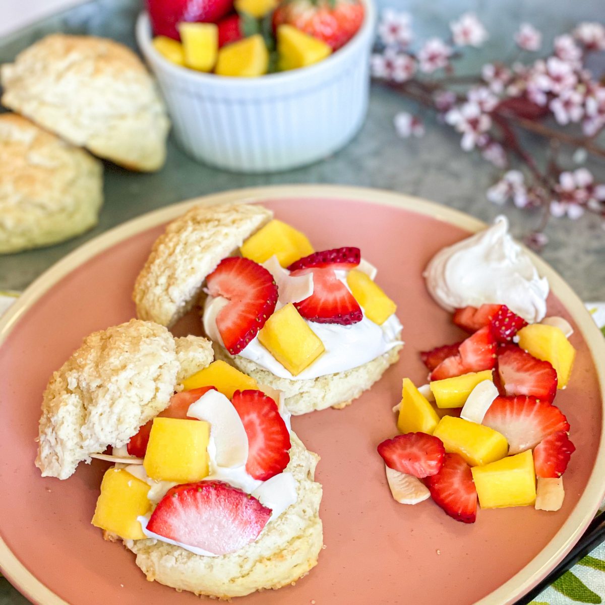 Strawberry Mango Shortcakes with Coconut Cream - Charlotte Shares